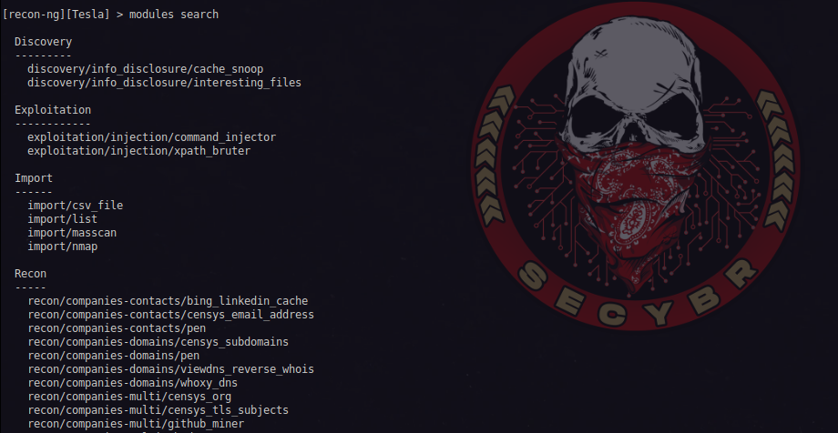 Recon-ng Tutorials for Enumeration Targets | secybr | penetration ... Recon-ng Tutorials for Enumeration Targets | secybr | penetration ...